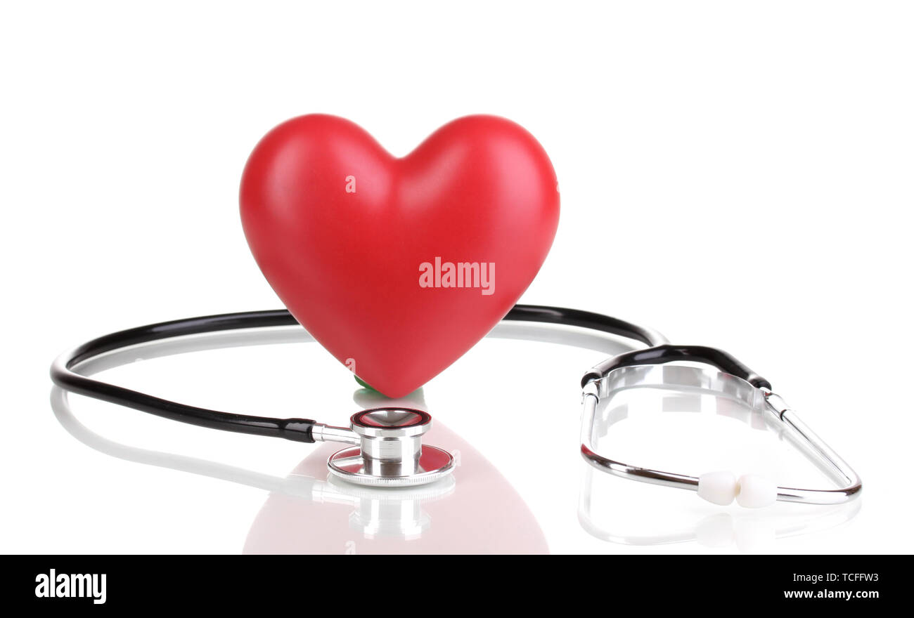 Medical stethoscope and heart isolated on white Stock Photo - Alamy