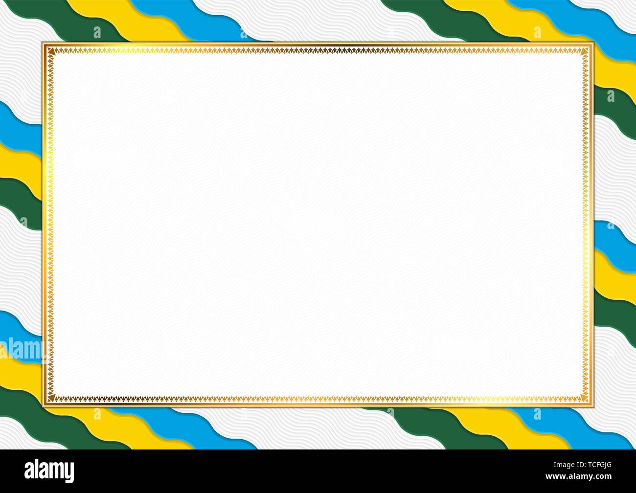 Border made with Rwanda national colors. Template elements for your ...