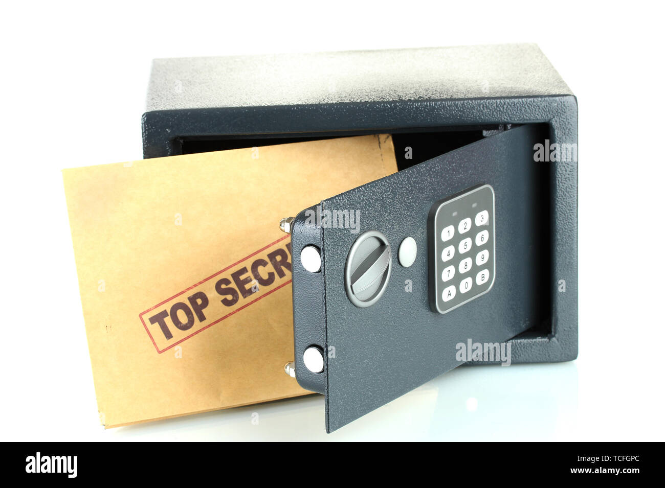safe and envelope isolated on white Stock Photo - Alamy