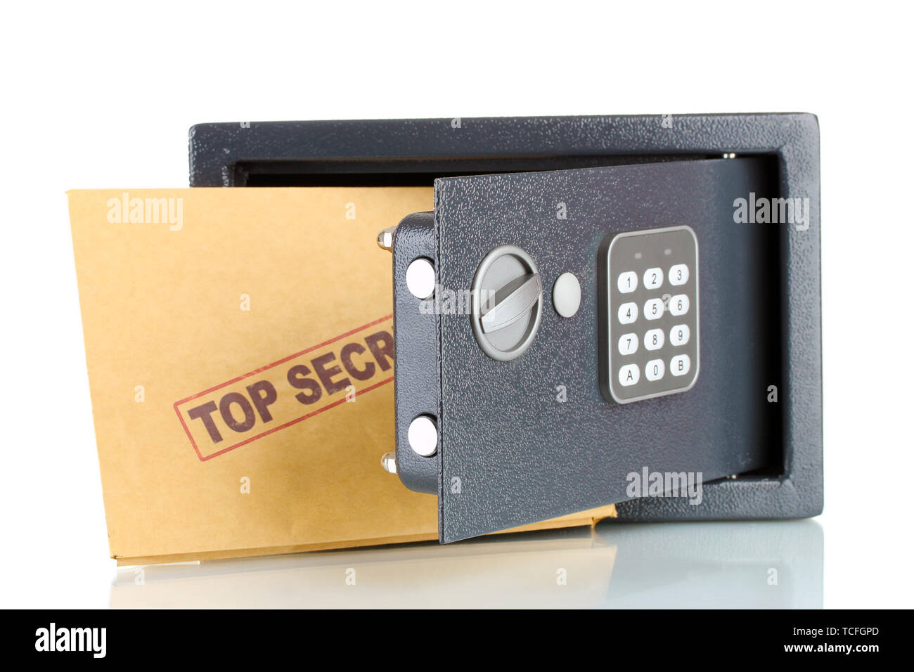 safe and envelope isolated on white Stock Photo - Alamy