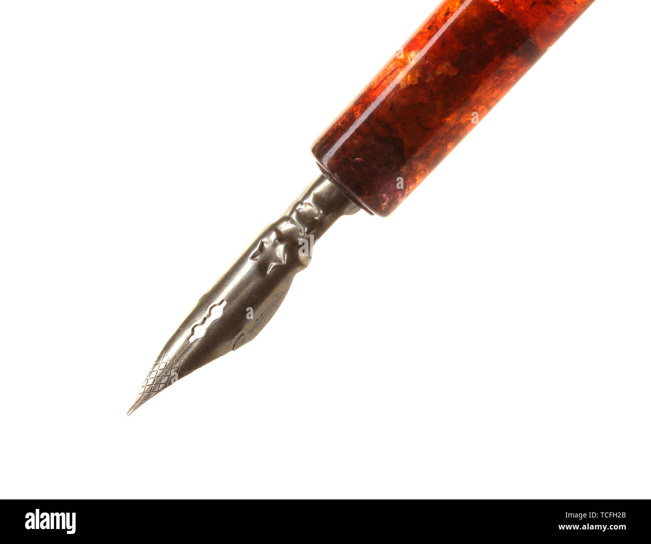 old ink pen isolated on white Stock Photo - Alamy