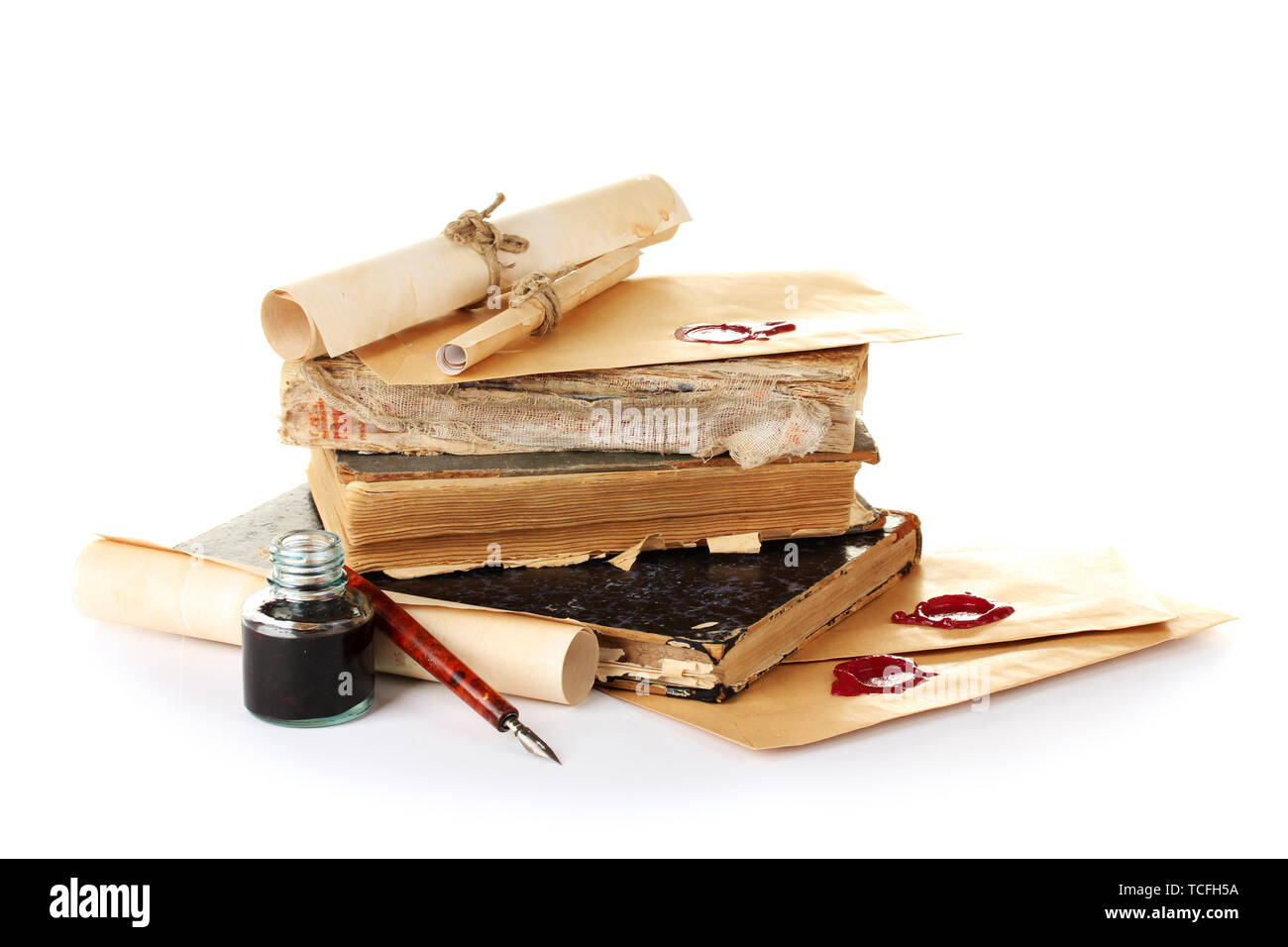 Vintage diary quill pen Cut Out Stock Images & Pictures - Alamy