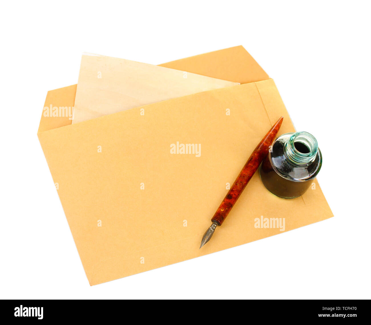 Ink inkpot quill pen Cut Out Stock Images & Pictures - Alamy