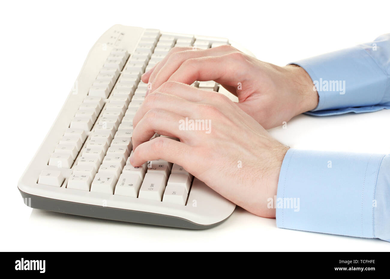 Businessman hands typing Cut Out Stock Images & Pictures - Alamy