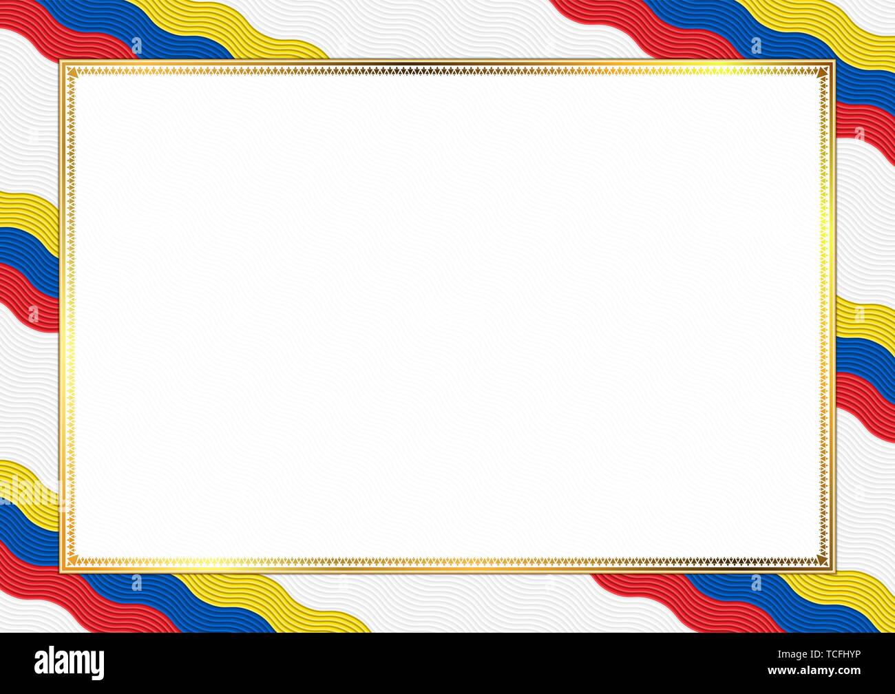 Border made with Ecuador national colors. Template elements for your ...