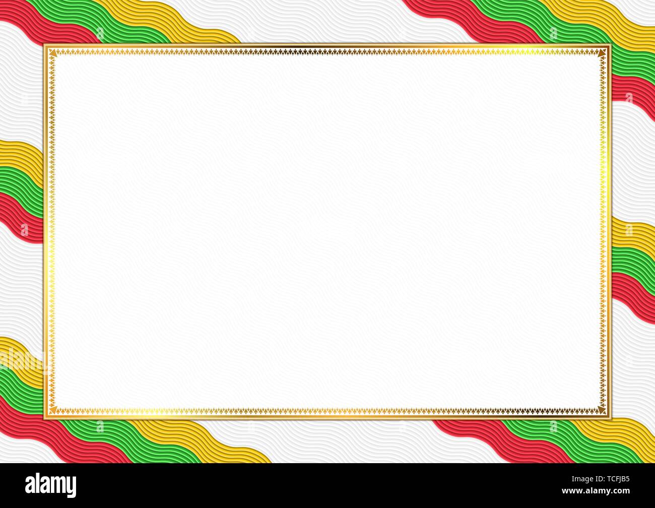 Border made with Myanmar national colors. Template elements for your ...