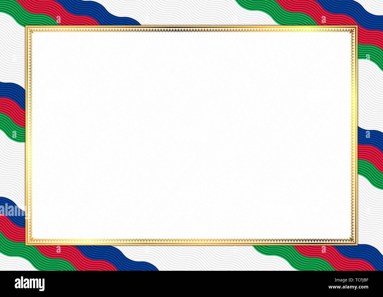 Border made with Namibia national colors. Template elements for your ...