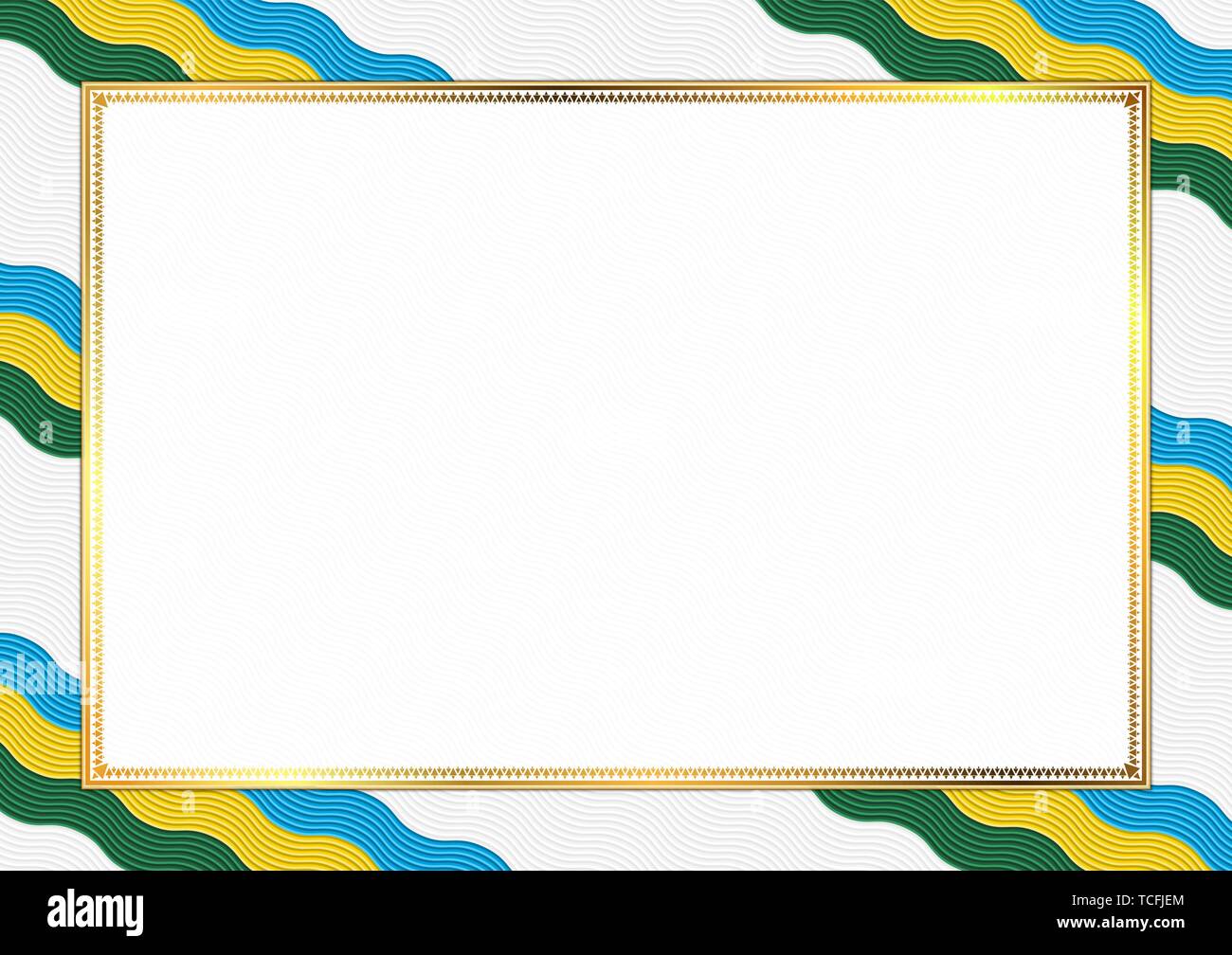 Border made with Rwanda national colors. Template elements for your ...