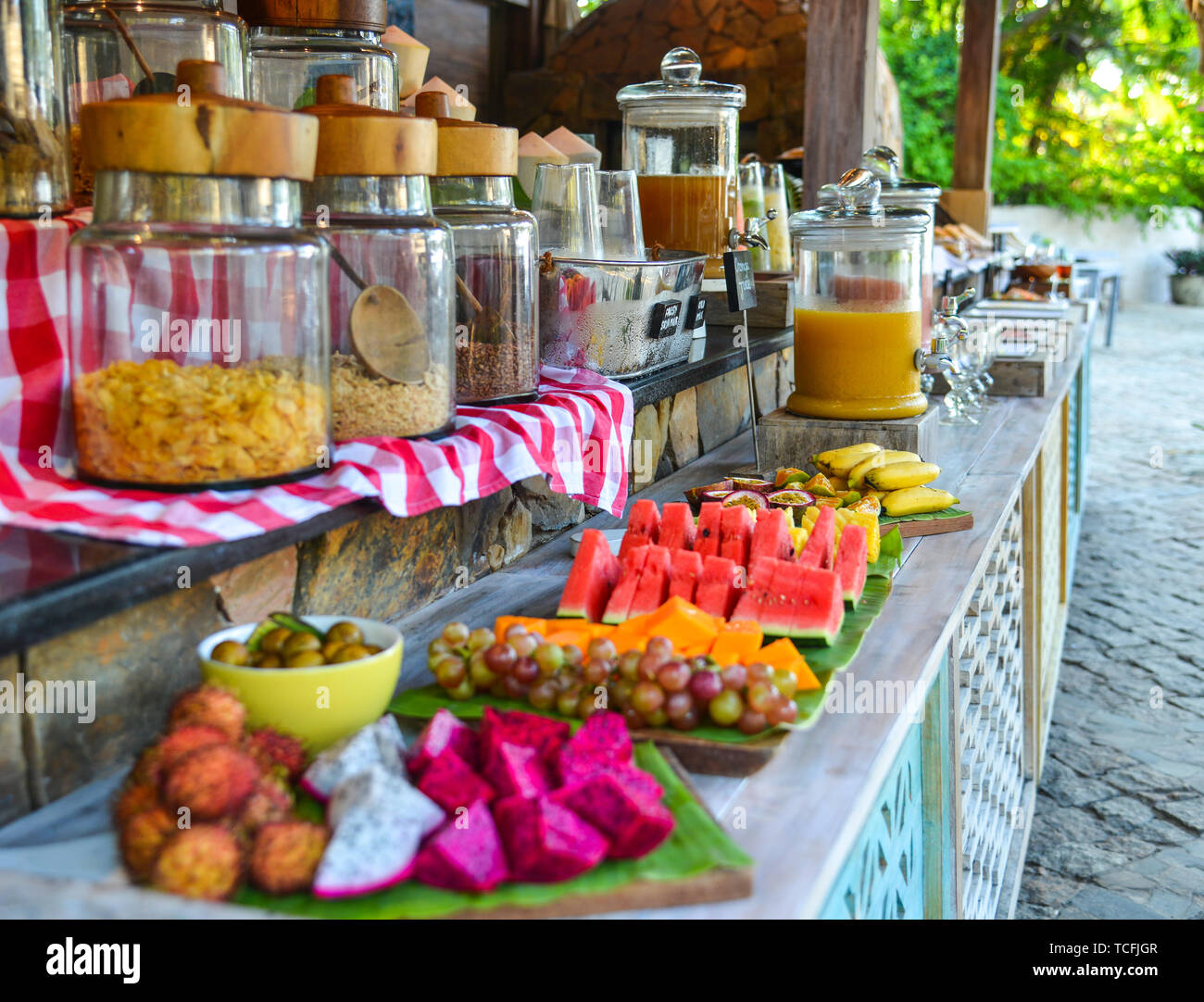 Breakfast buffet at luxury resort in Phan Thiet, Vietnam Stock Photo ...