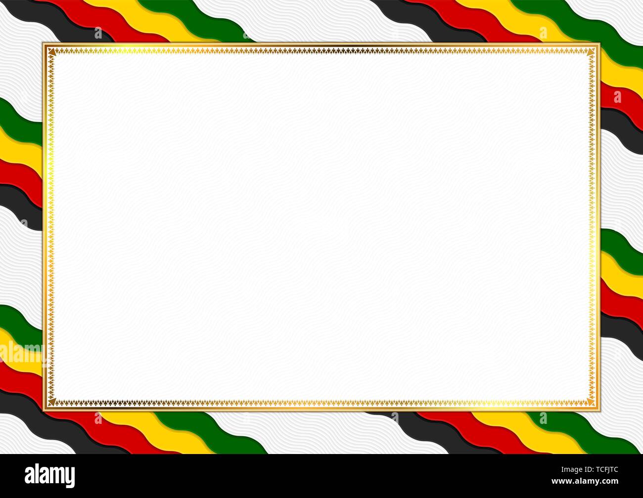 Border made with Zimbabwe national colors. Template elements for your ...