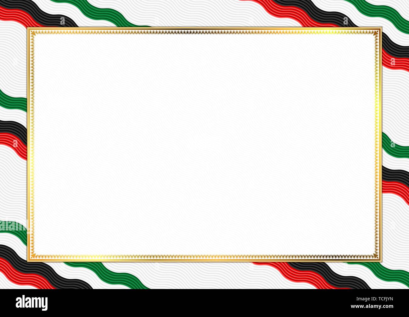 Border made with United Arab Emirates national colors. Template ...