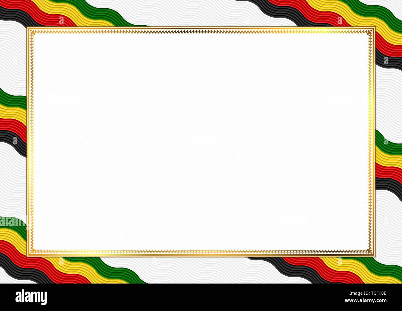 Border made with Zimbabwe national colors. Template elements for your ...