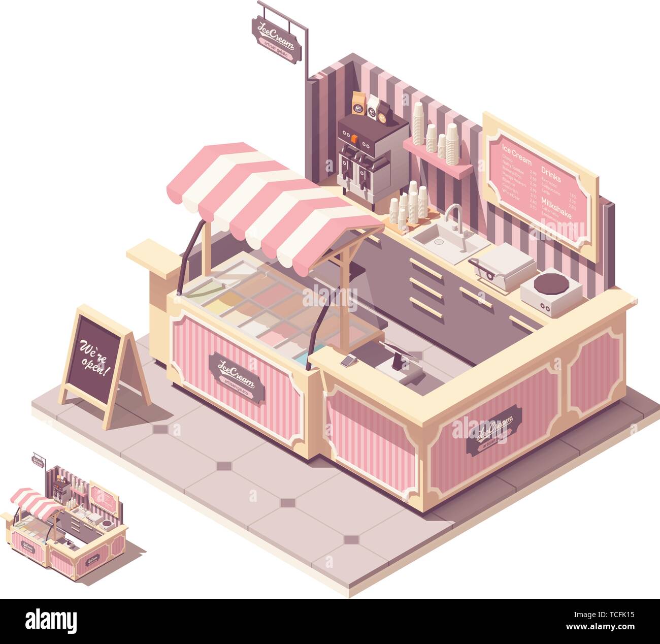 Gelateria ice Cut Out Stock Images & Pictures - Alamy