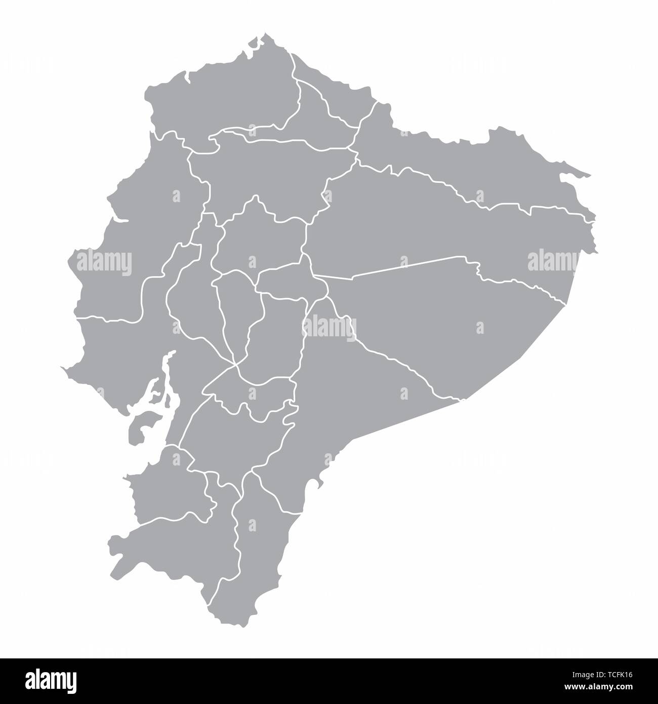 A gray map of Ecuador divided into provinces Stock Vector Image & Art ...