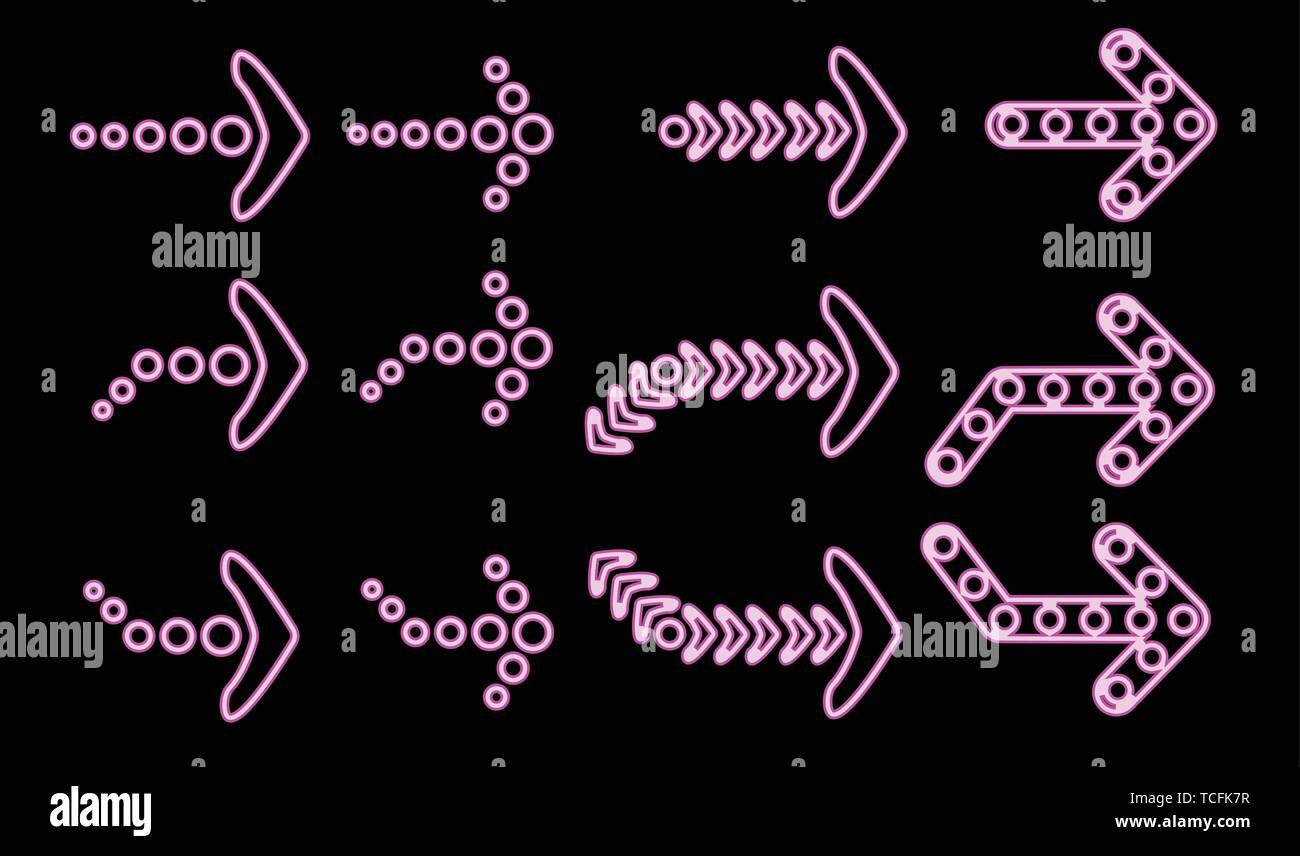 Pink neon style arrows Stock Vector Image & Art - Alamy