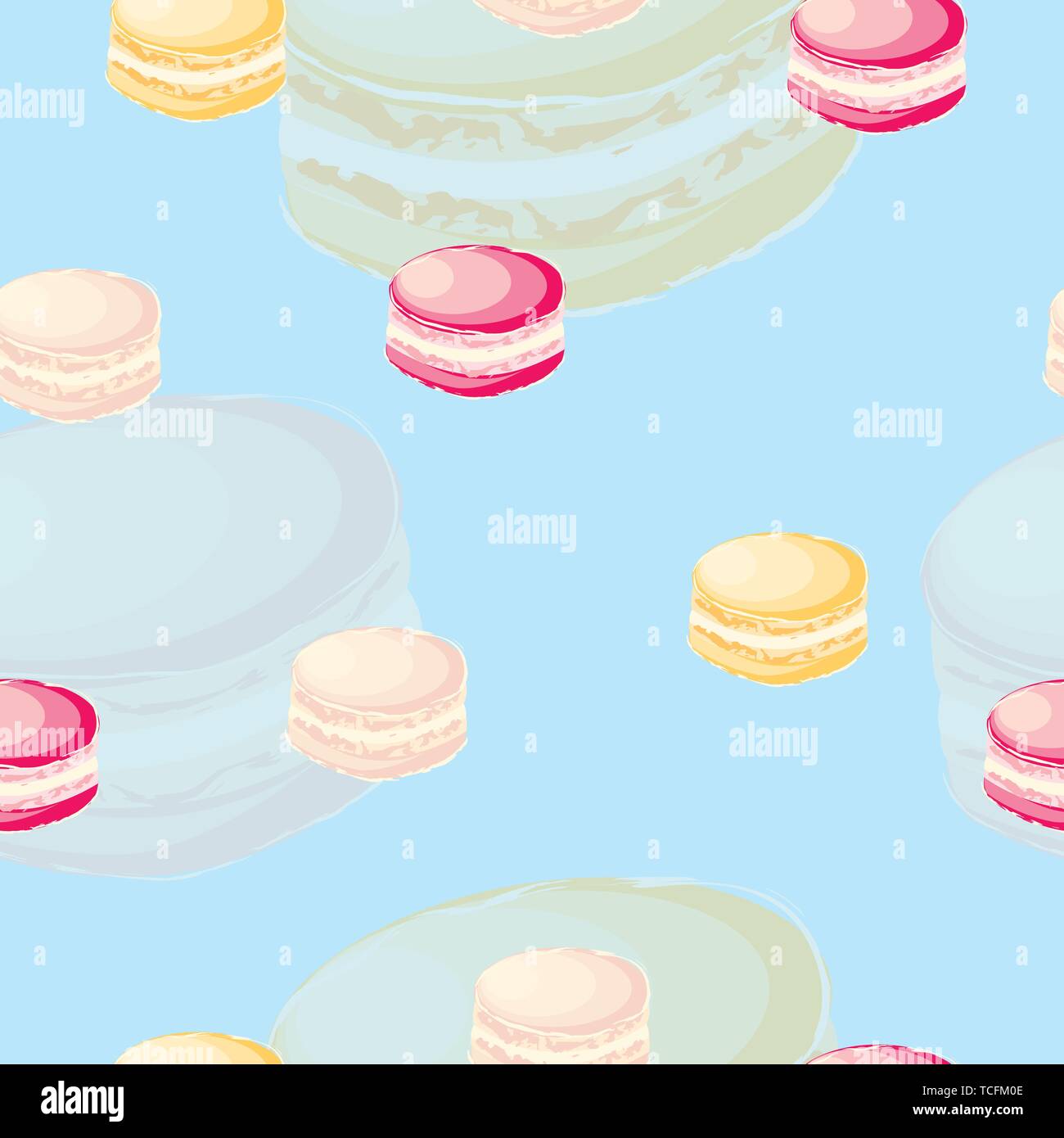 seamless pattern with colorful macaroons vector illustration Stock ...