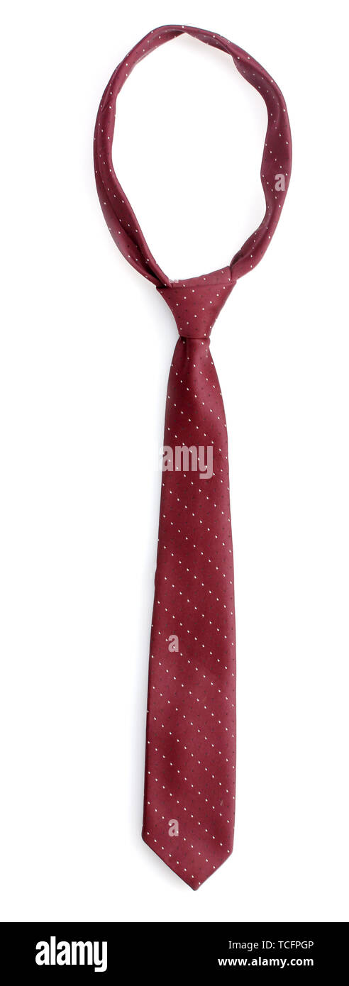 Elegant red tie isolated on white Stock Photo - Alamy