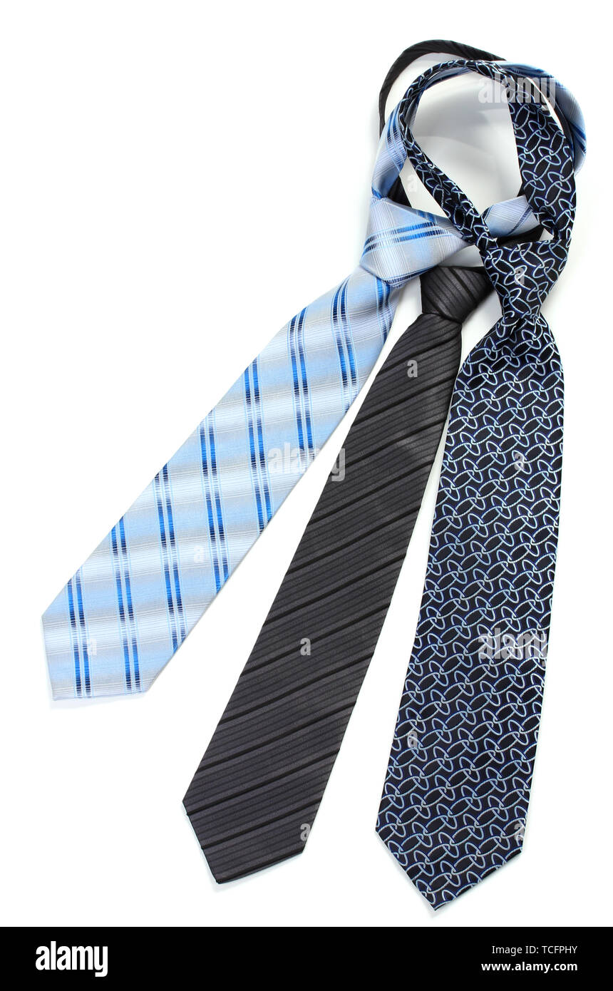 bright ties isolated on white Stock Photo - Alamy