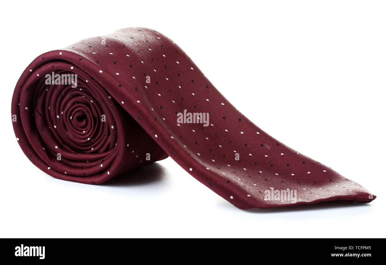 red rolled tie isolated on white Stock Photo - Alamy
