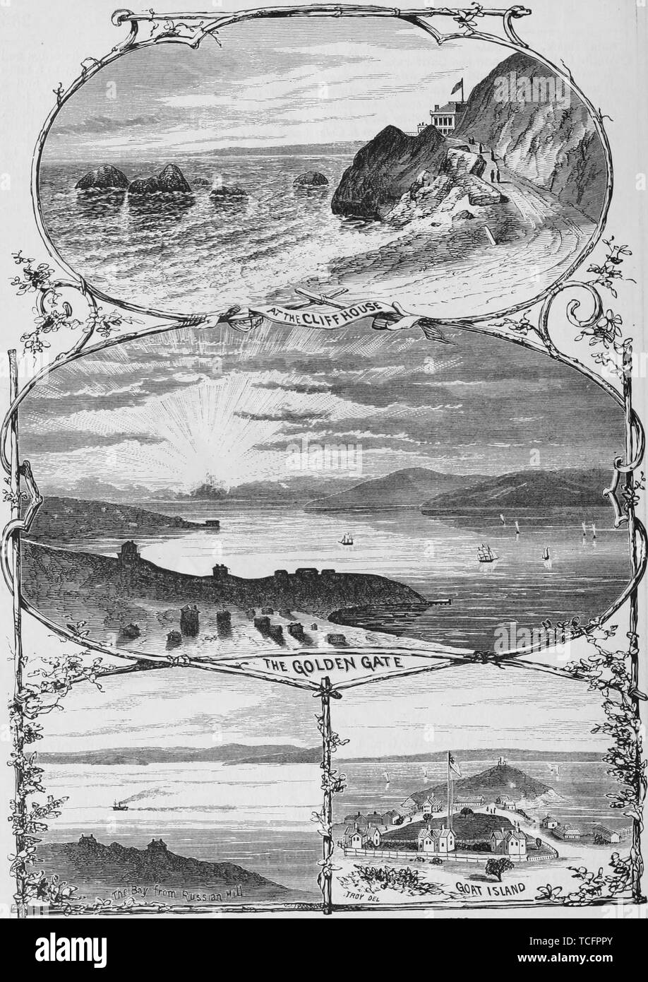 Engravings of san francisco harbor scenery hi-res stock photography and ...