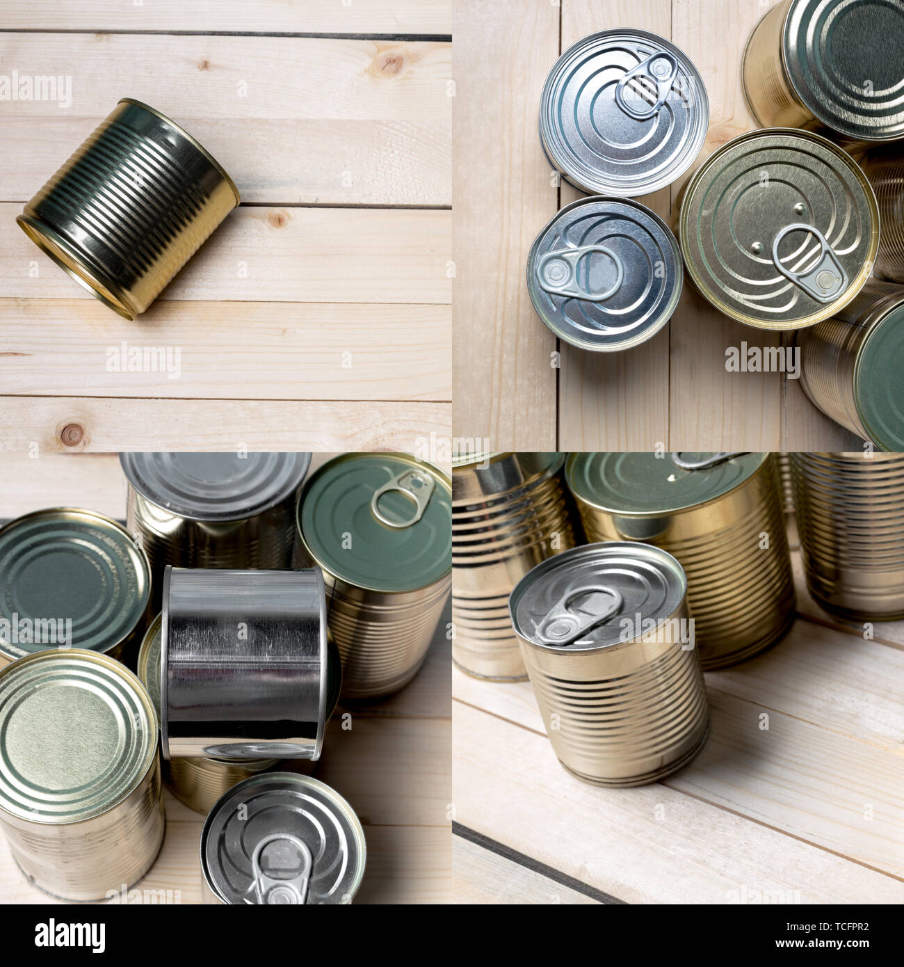 Stacked Cans of Food Stock Photo - Alamy
