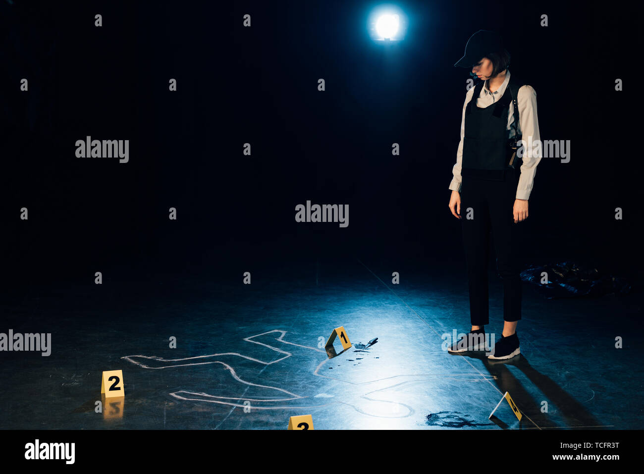 Chalk Outline Crime Scene High Resolution Stock Photography and Images ...