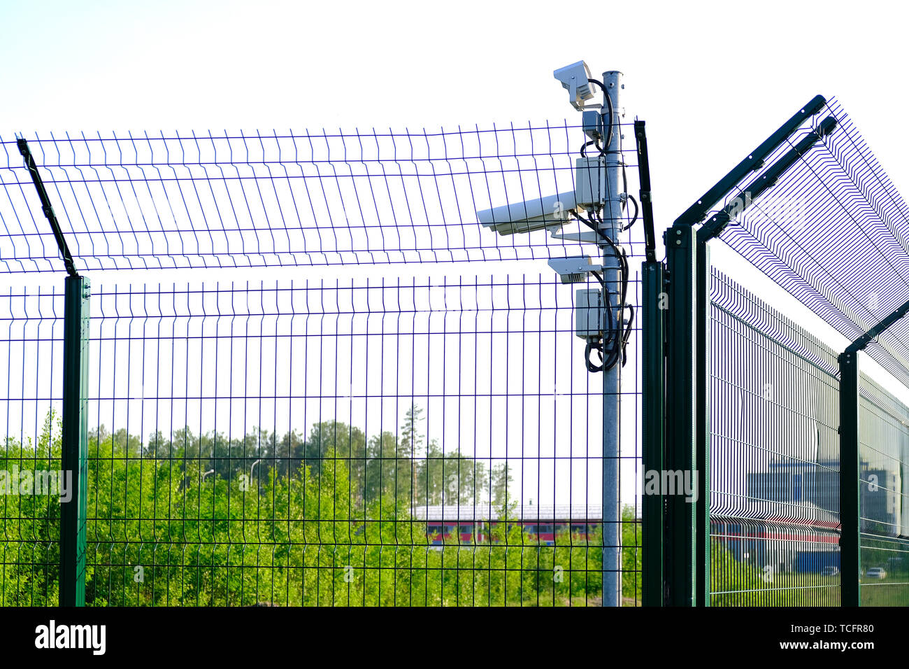 Protected area. Surveillance cameras for surveillance. CCTV footage ...
