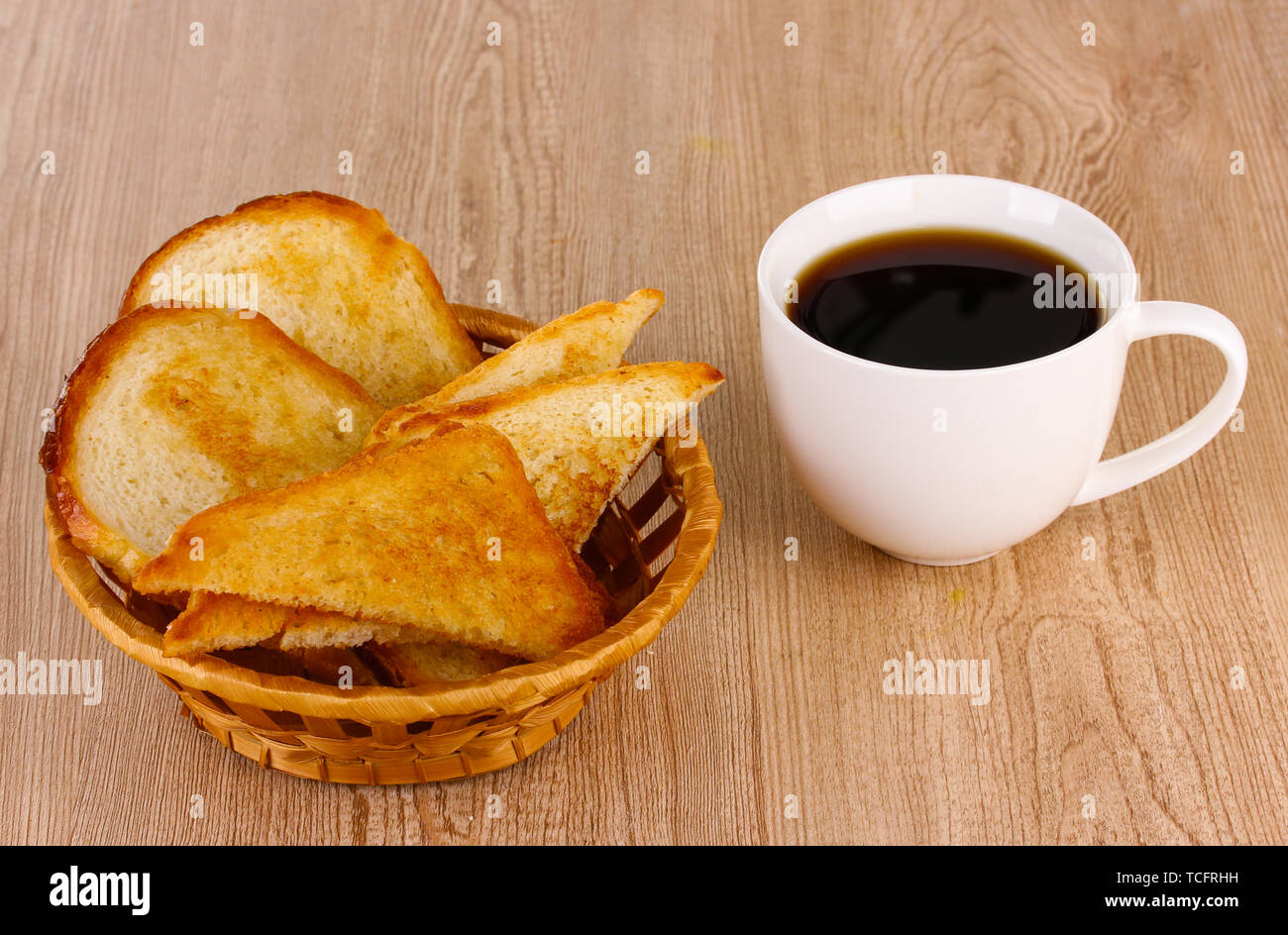 Classical breakfast. Coffee and toasts Stock Photo - Alamy