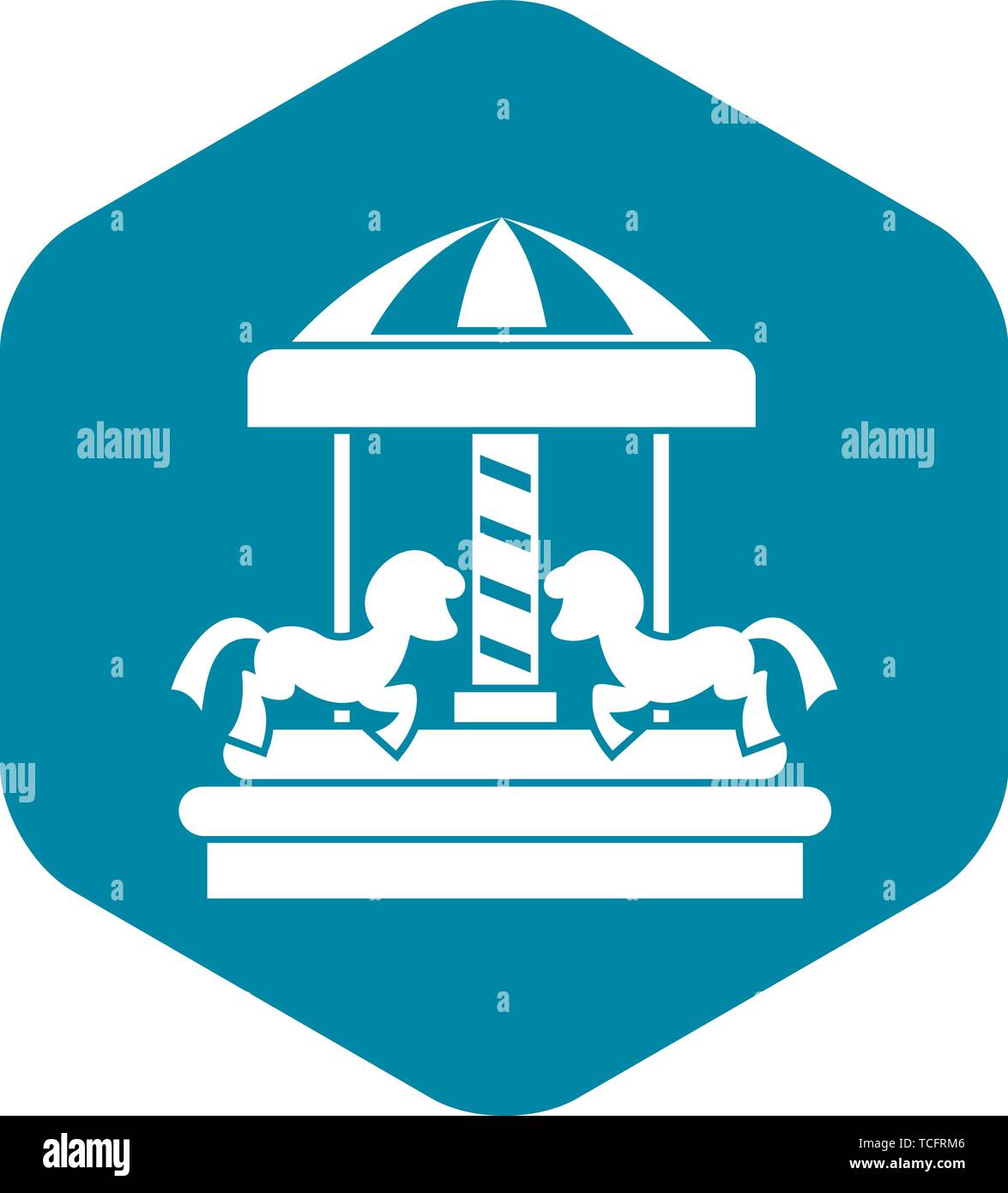 Carousel with horses icon, simple style Stock Vector Image & Art - Alamy