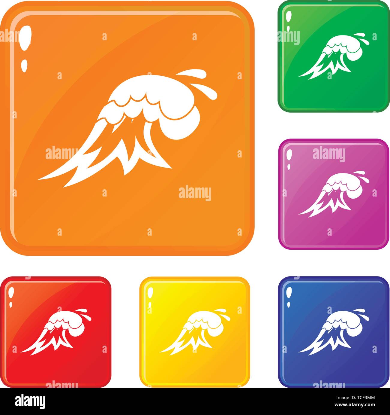 Surf wave icons set vector color Stock Vector Image & Art - Alamy