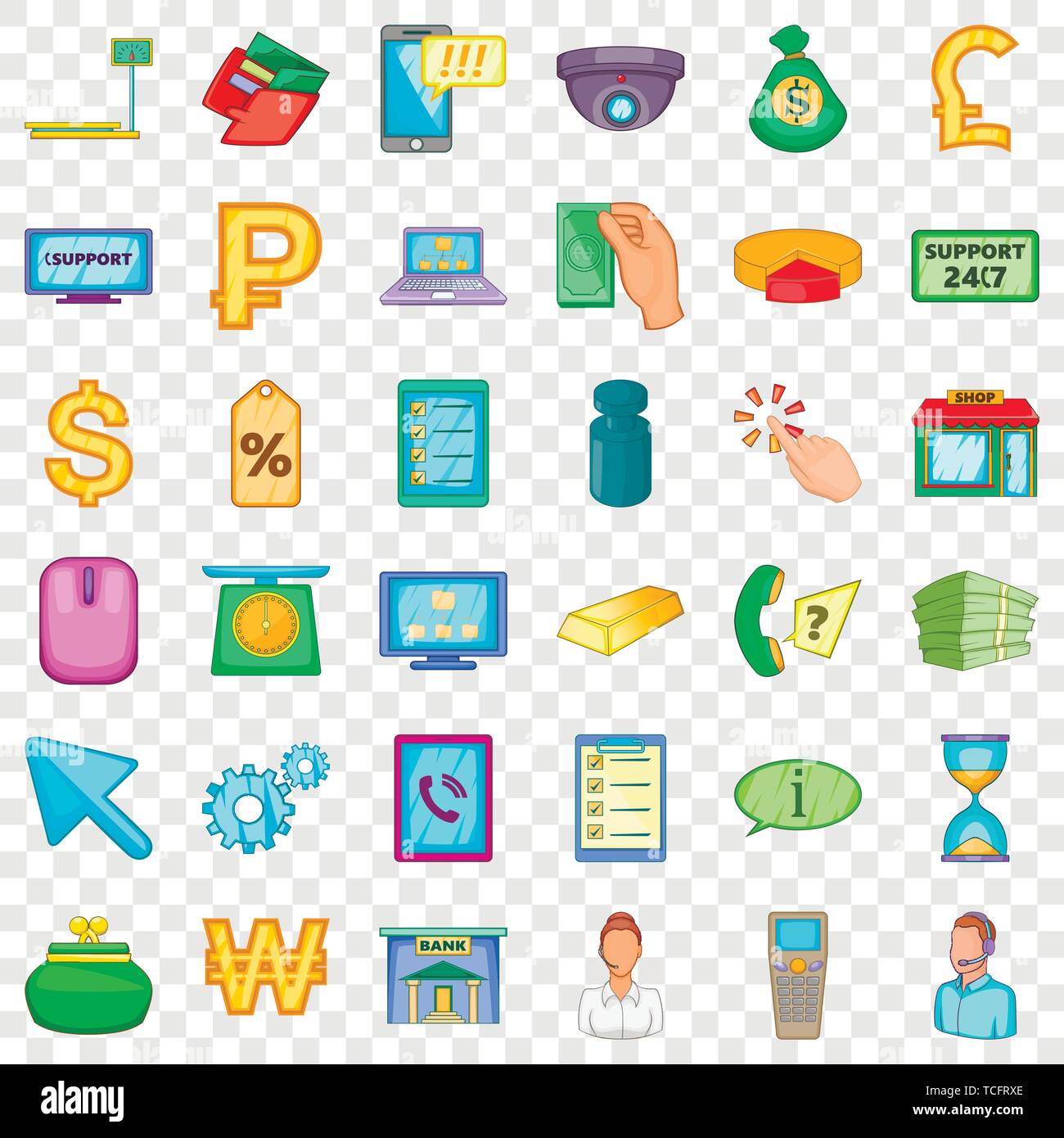 Money icons set, cartoon style Stock Vector Image & Art - Alamy