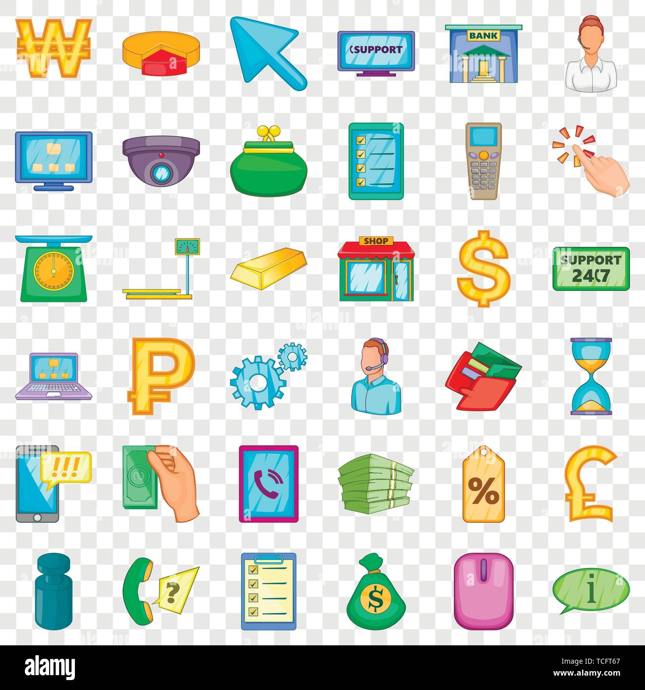 Gold icons set, cartoon style Stock Vector Image & Art - Alamy