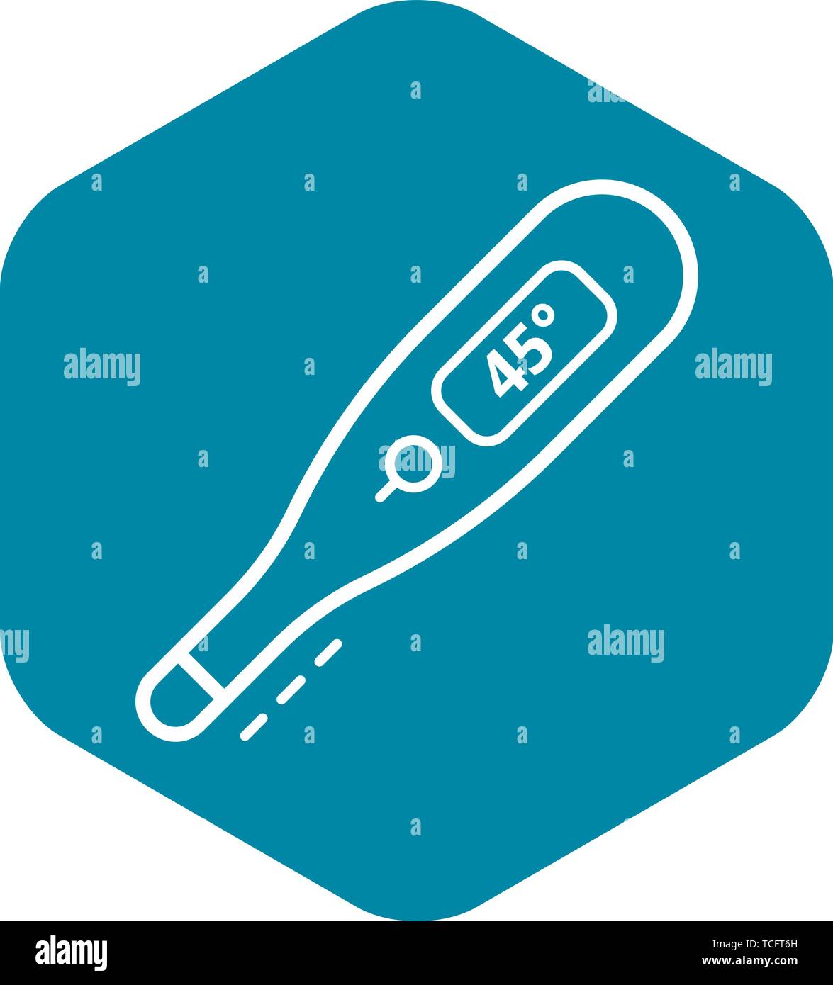 High temperature thermometer icon, outline style Stock Vector Image ...