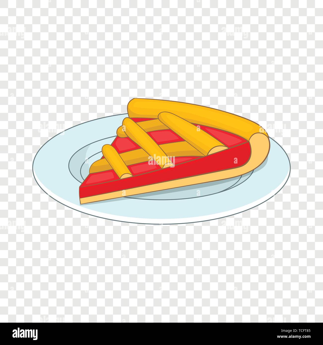 Piece of cake on a plate icon, cartoon style Stock Vector Image & Art ...