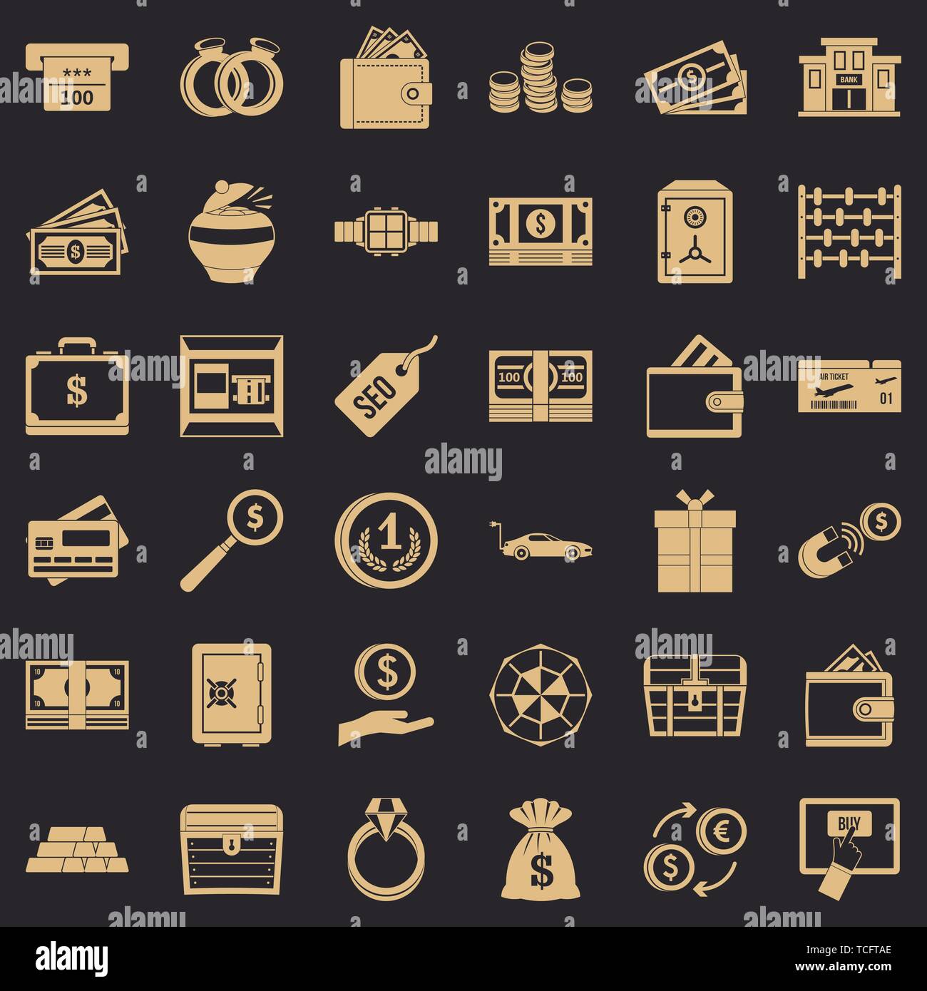 Sum icons set, simple style Stock Vector Image & Art - Alamy