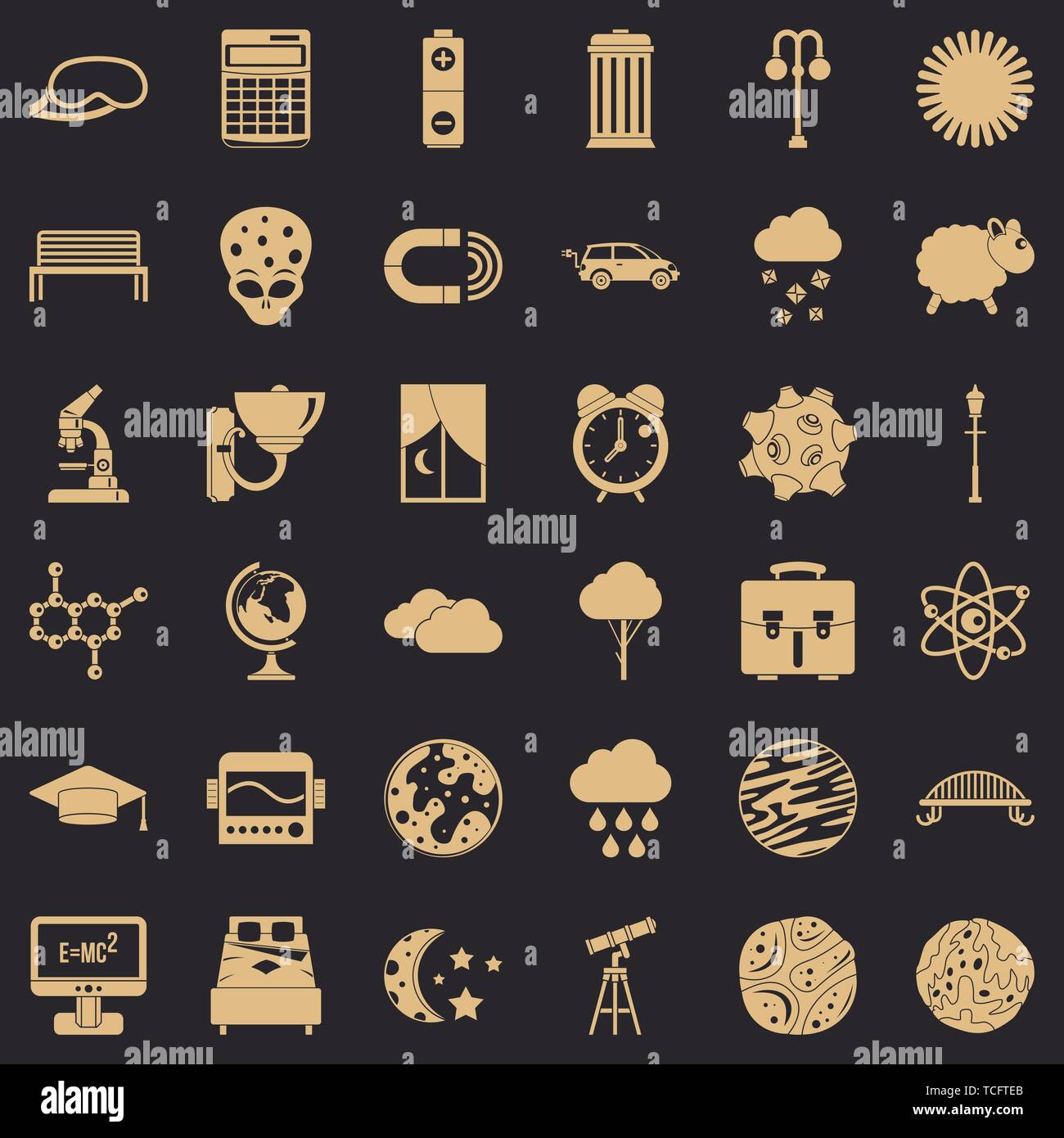 Outer space icons set, simple style Stock Vector Image & Art - Alamy