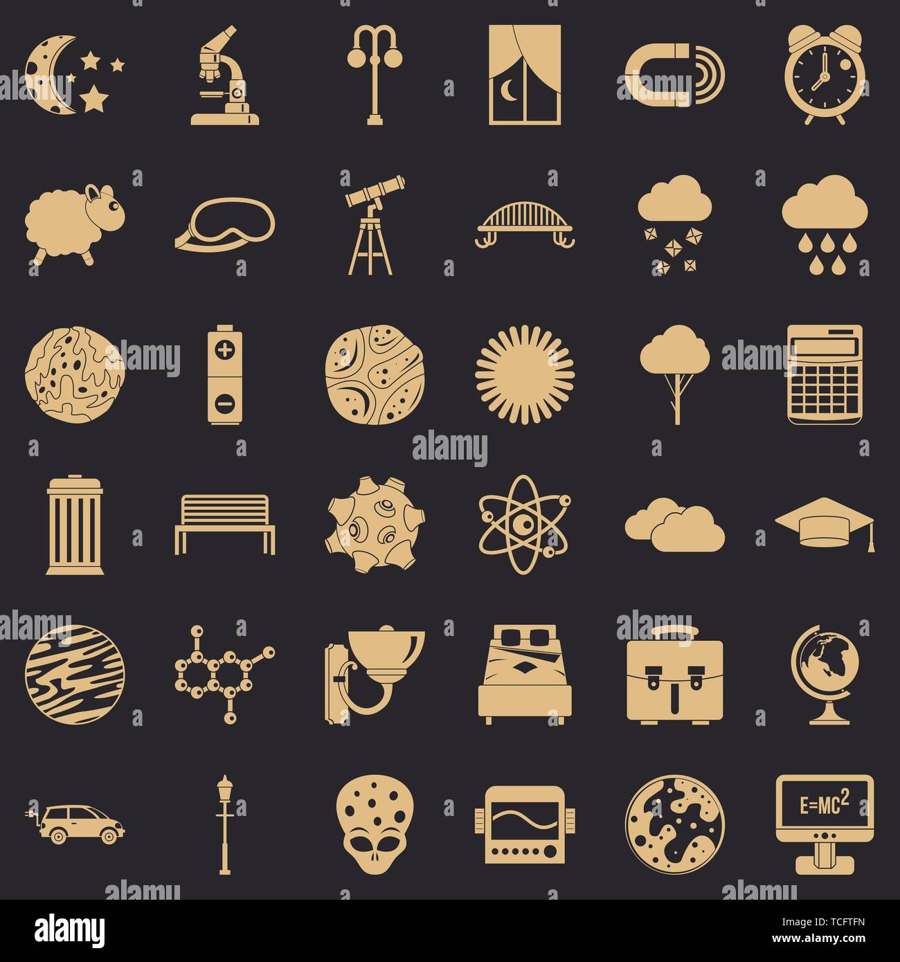 Deep space icons set, simple style Stock Vector Image & Art - Alamy