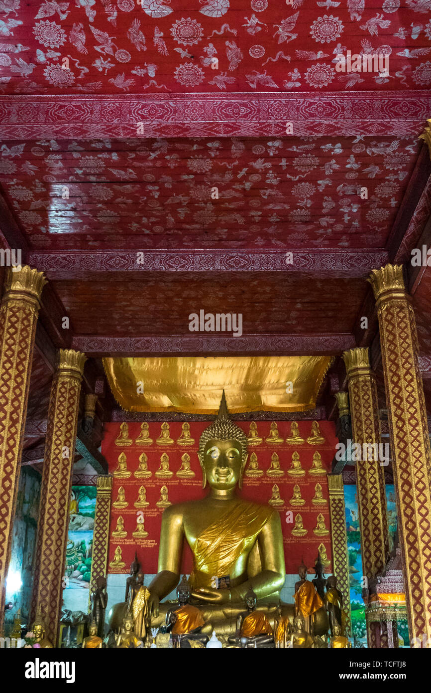 Wat Manorom - an ancient Buddhist temple in Luang Prabang Laos Stock ...