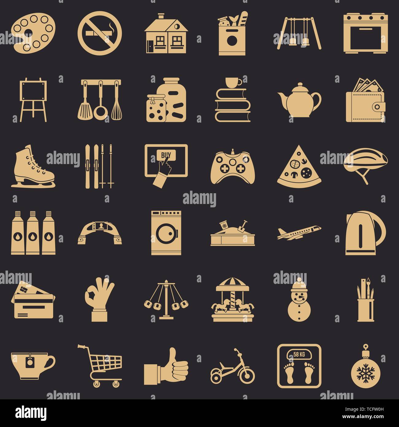 Early childhood icons set, simple style Stock Vector Image & Art - Alamy