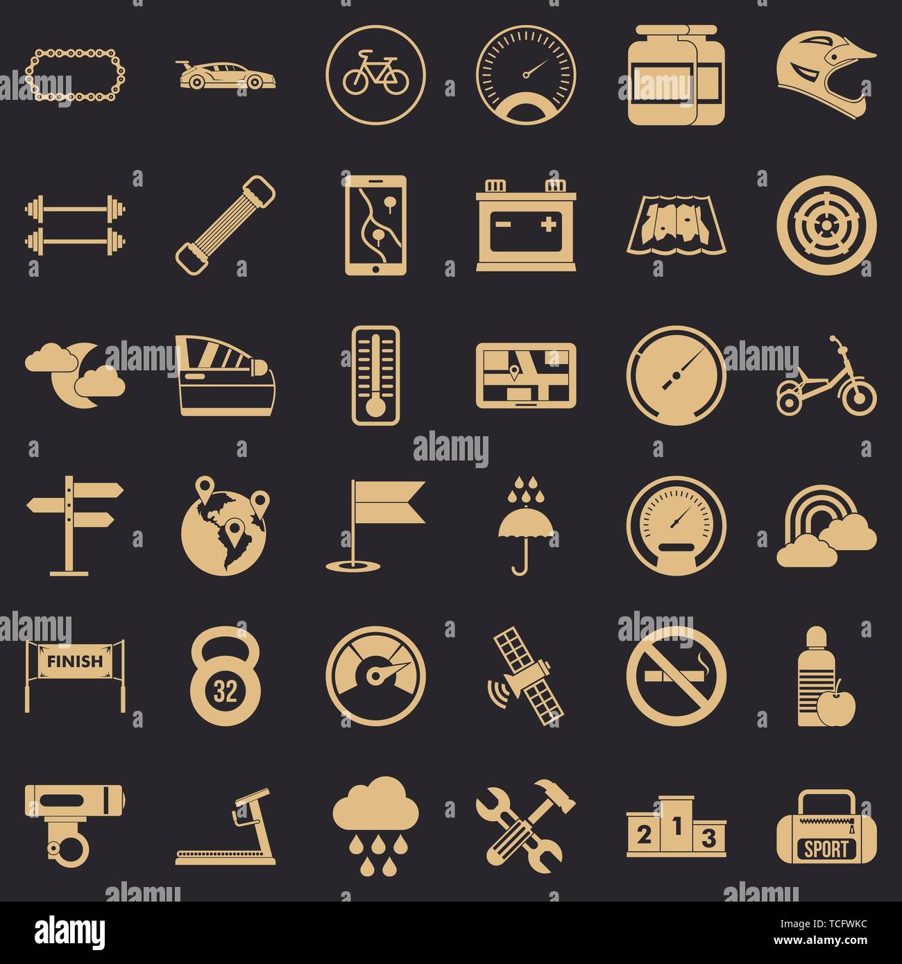 Motor icons set, simple style Stock Vector Image & Art - Alamy