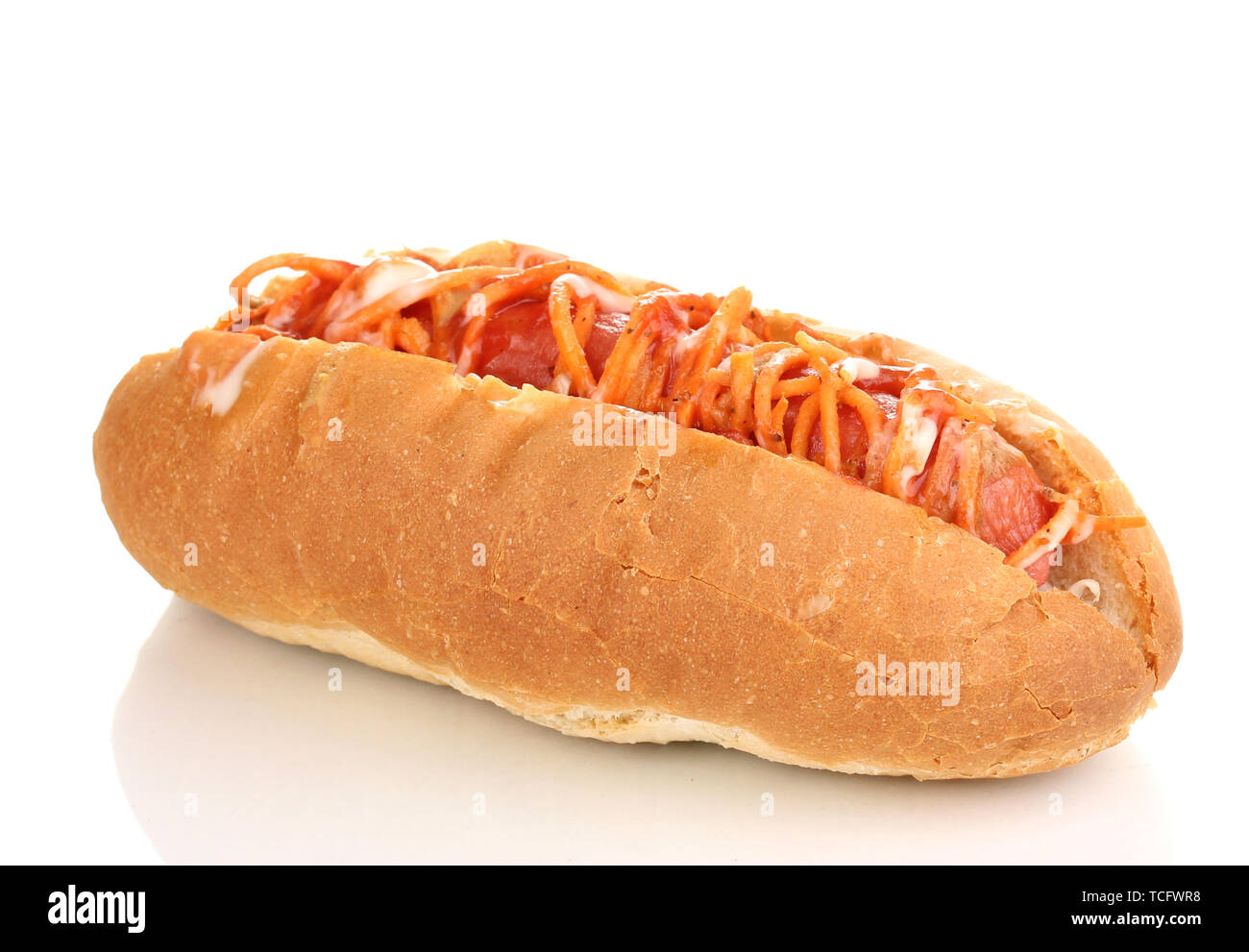 Appetizing hot dog isolated on white Stock Photo - Alamy
