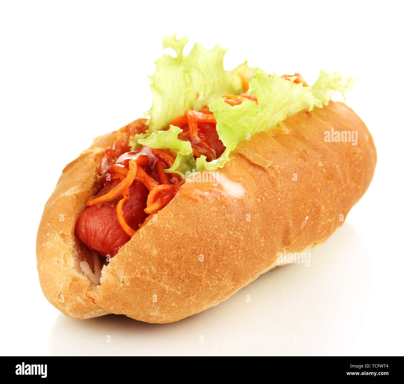 Hot dog chili dog ketchup hi-res stock photography and images - Alamy
