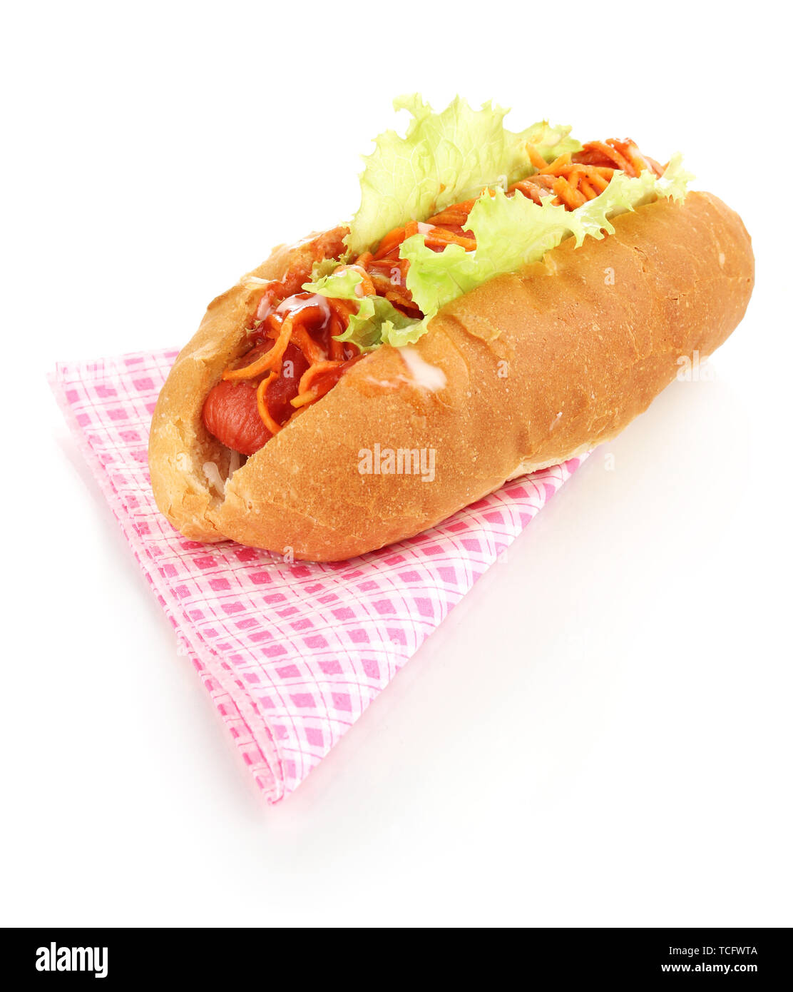 Appetizing hot dog isolated on white Stock Photo - Alamy