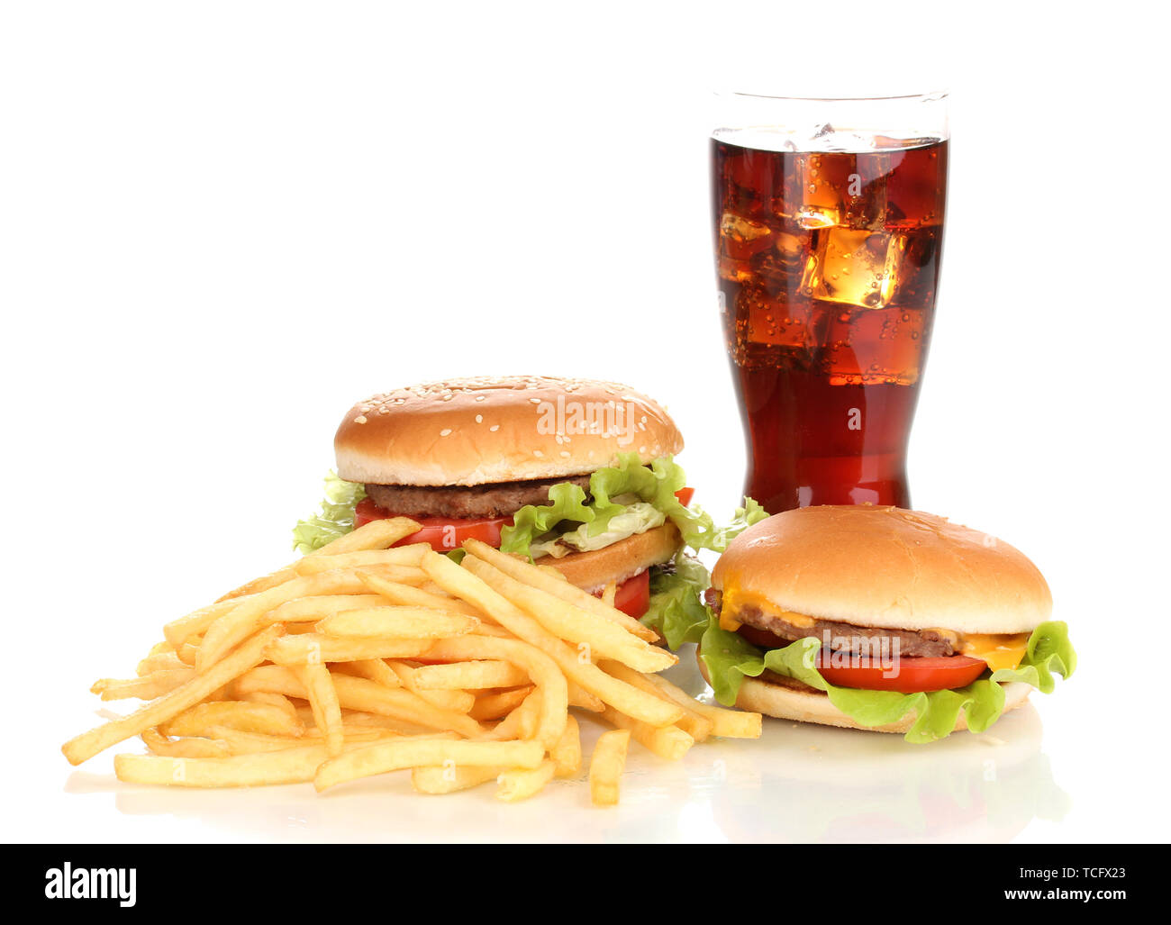 Fast food isolated on white Stock Photo - Alamy