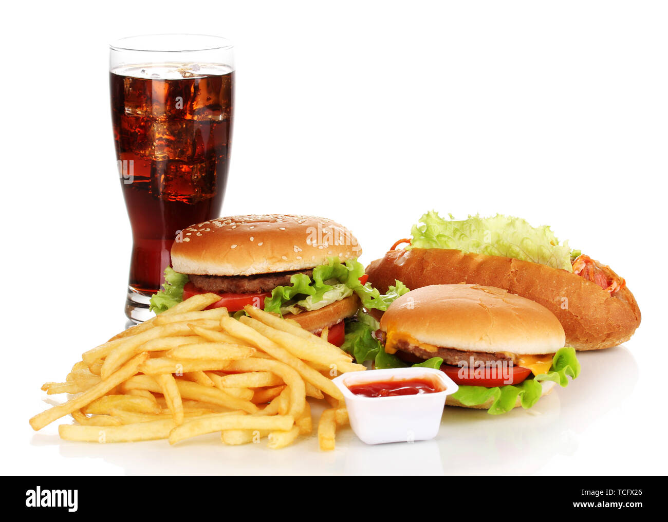 Fast food isolated on white Stock Photo - Alamy