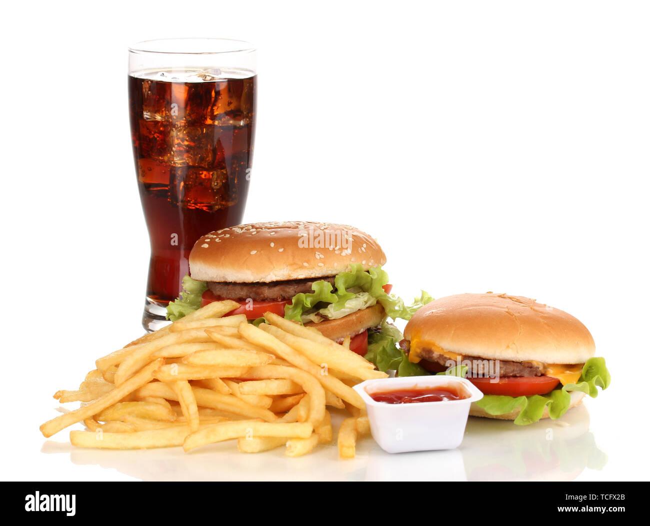 Fast food isolated on white Stock Photo - Alamy