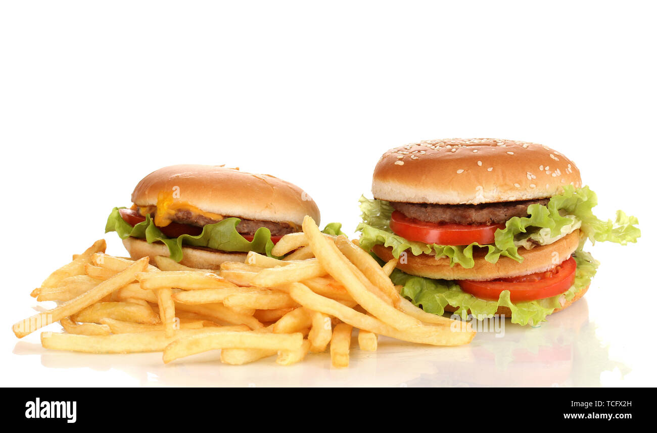 Fast food isolated on white Stock Photo - Alamy