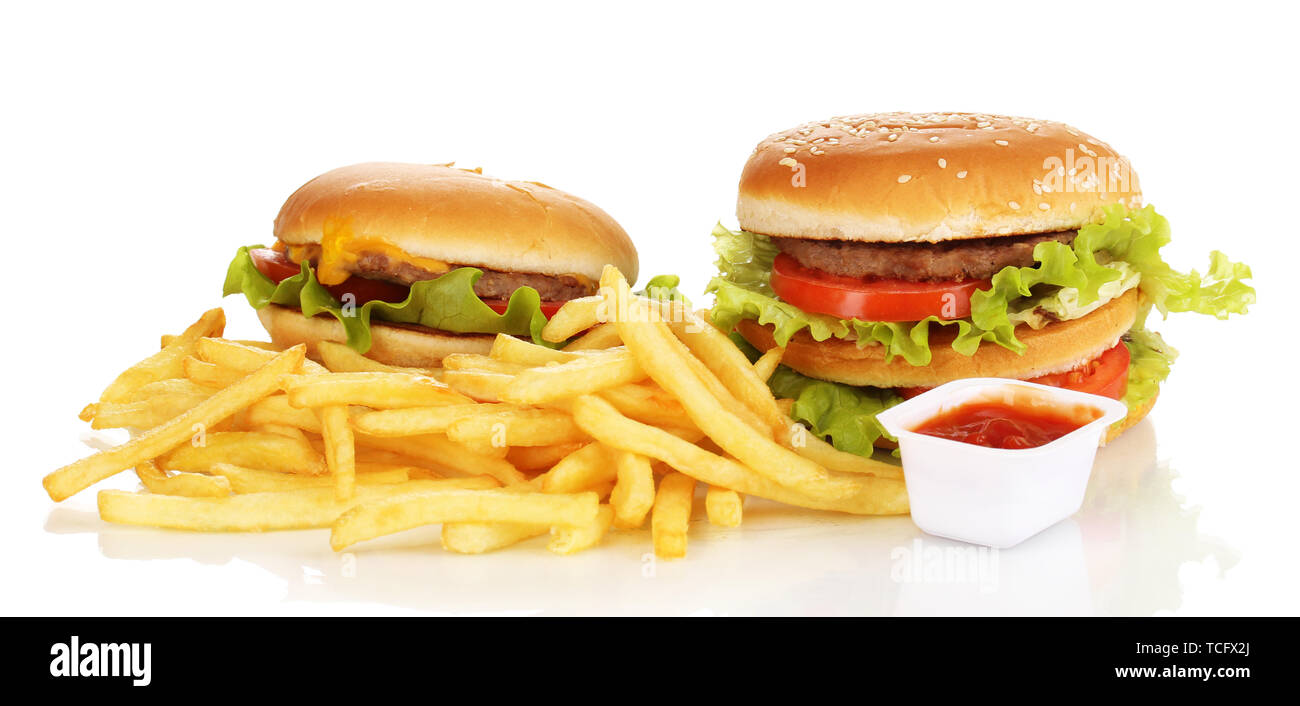 Fast food isolated on white Stock Photo - Alamy