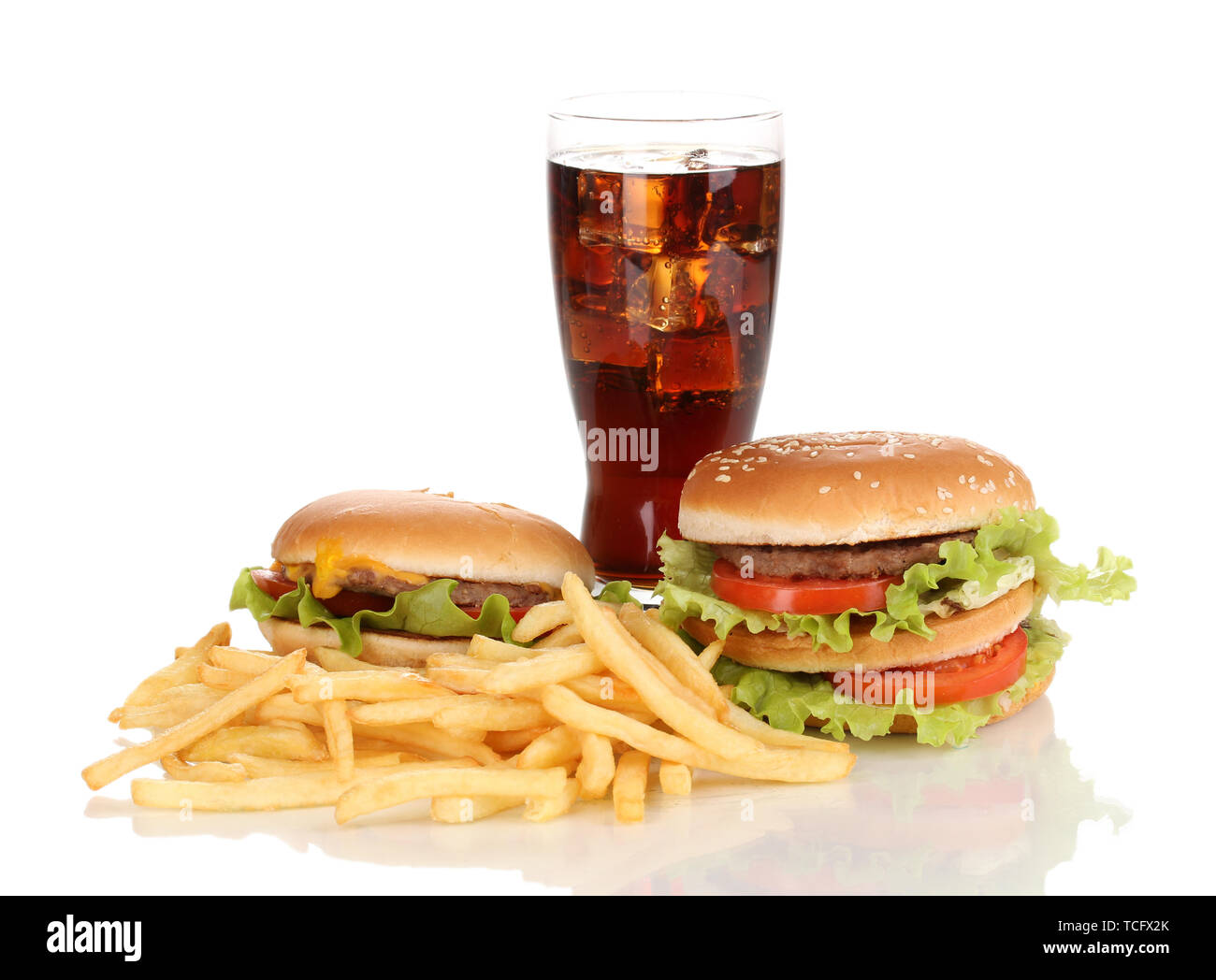 Fast food isolated on white Stock Photo - Alamy