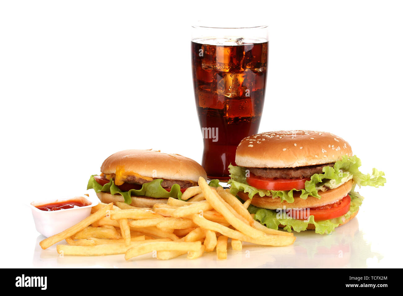 Fast food isolated on white Stock Photo - Alamy